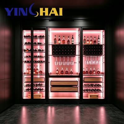 China Custom Stainless Steel Constant Temperature Wine Cabinet APP Control With LED Light for sale
