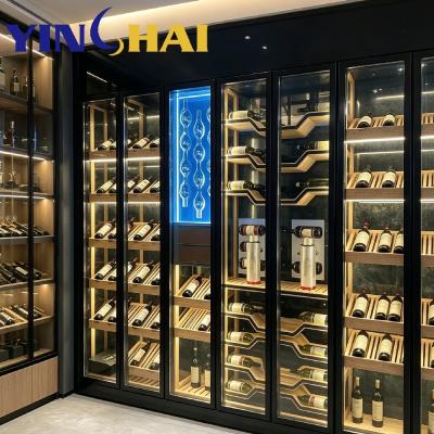 China APP Controlled Custom Black Stainless Steel Constant Temperature Wine Cabinet for sale