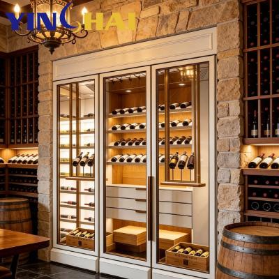China APP Controlled Custom White Frame Stainless Steel Constant Temperature Wine Cabinet for sale