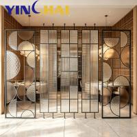 China Custom Indoor Stainless Steel Partition Screen With Fluted Textured Glass for sale