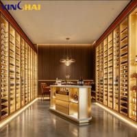 China Wine Cellar Cabinet Stainless steel Grain Glass Door Built-in Cooler Unit for sale