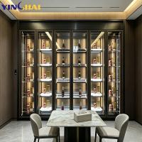 China Recessed Stainless Steel Wine Cooler Dual Zone LED Glass Door for sale