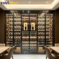 China Large Capacity Recessed Wine Cooler Tempered Glass LED Door for sale