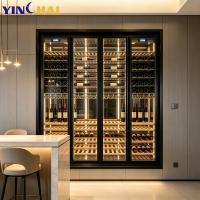 China Recessed Black Stainless Steel Wine Cooler Tempered Glass Constant Temp LED for sale