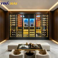 China 6-Door Large Wine Fridge Built-in Wine Cooler Large Capacity LED Glass Door for sale
