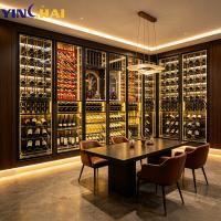 China 6-Door Large Wine Fridge Built-in Wine Cooler Large Capacity LED Glass Door for sale