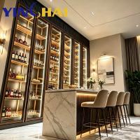 China Luxury Constant Temperature Glass Wine Cabinet With LED Lighting For Villa for sale