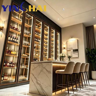 China Luxury Constant Temperature Glass Wine Cabinet With LED Lighting For Villa for sale