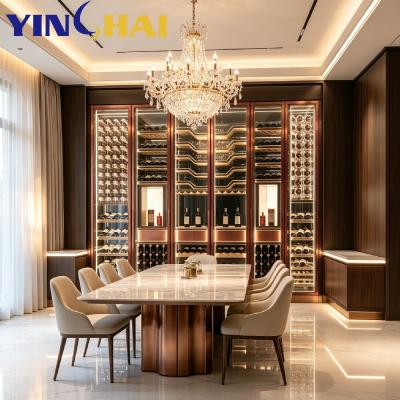 China Luxury Freestanding LED Glass Wine Cabinet for Villa Wine Storage & Display for sale