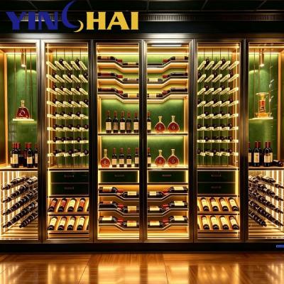 China Custom Stainless Steel LED Wine Display Storage Cabinet For Home Villa Interior for sale