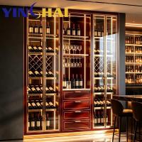 China Custom Stainless Steel Normal Temperature Glass Wine Cabinet With LED Lighting for sale