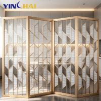 China Custom Stainless Steel Folding Room Divider Screen With Decorative Inserts for sale