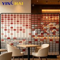 China Custom Stainless Steel Frame Acrylic Mosaic Partition Screen Color Block Grid for sale