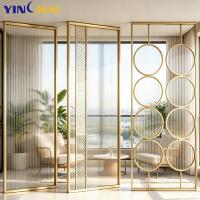 China Custom Stainless Steel Fluted Glass Partition Screen For Commercial Space for sale