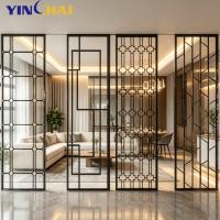 China Custom Stainless Steel Hollow Glass Partition Screen For Commercial Space for sale