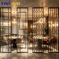 China Custom Stainless Steel Hollow Glass Partition Screen For Commercial Space for sale