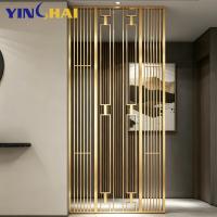 China Custom Stainless Steel Geometric Linear Hollow Grille Screen Partition for sale