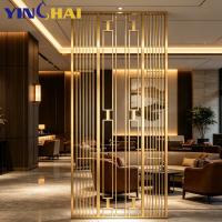 China Custom Stainless Steel Geometric Linear Hollow Grille Screen Partition for sale