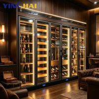 China Stainless Steel Constant Temperature Wine Cabinet With Solid Wood LED Light for sale