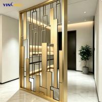 China Custom Stainless Steel Screen Partition With Modern Geometric Hollow Out Design for sale