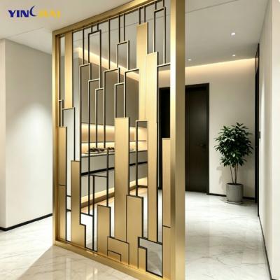 China Custom Stainless Steel Screen Partition With Modern Geometric Hollow Out Design for sale