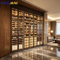 China Constant temperature Embedded Full Wall  Stainless Steel Glass Wine Display for sale
