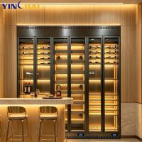 China Stainless Steel Constant Temperature Wine Cabinet With LED Light Glass Door for sale