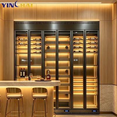 China Stainless Steel Constant Temperature Wine Cabinet With LED Light Glass Door for sale