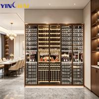 China Custom Stainless Steel Wine Display Cabinet Large Capacity LED Storage Unit for sale