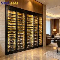 China Built in Wine Display Cabinet Stainless Steel LED Tempered Glass Home Bar Storage Unit for sale