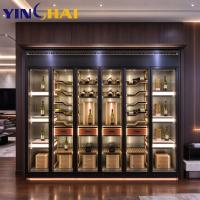 China Dark Purple Bronze Stainless Steel Constant Temperature Wine Cabinet With LED Display for sale