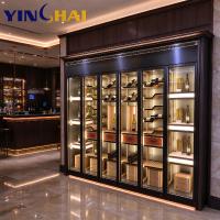China Dark Purple Bronze Stainless Steel Constant Temperature Wine Cabinet With LED Display for sale