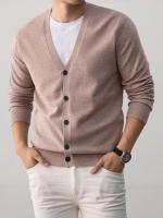 China Men's 100% wool V-neck Cardigan for sale