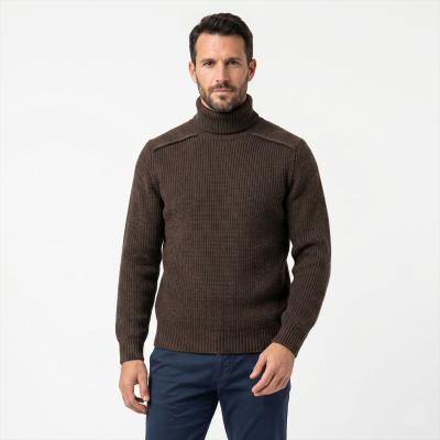 China Men's 100% wool double fold turtleneck pullover for sale