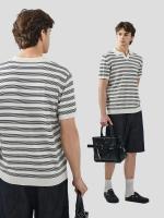 China Men's 100% long stable cotton short sleeve stripe polo for sale