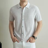 China Men's 100% long stable cotton short sleeve cardigan for sale