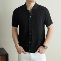 China Men's 100% long stable cotton short sleeve cardigan for sale