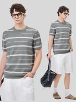 China Men's 100% long stable cotton short sleeve crew neck pullover for sale