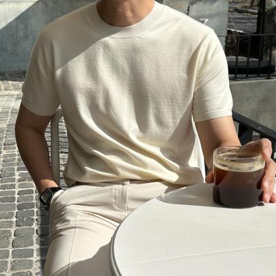 China Men's 100% wool short sleeve crew neck for sale