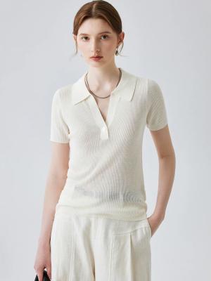 China Women's knitted linen lycell  short sleeve for sale