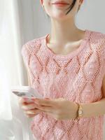 China Women's knitted  crotched vest(linen lyocell) for sale