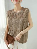 China Women's knitted  crotched vest(linen lyocell) for sale