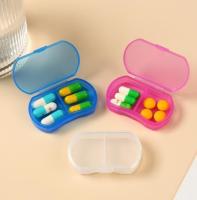 China Plastic Medicine Storage Box Mini Portable Pill Box Case Dispenser Organizer 5.7x3.1x1.3cm for sale