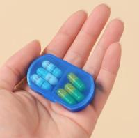 China Plastic Medicine Storage Box Mini Portable Pill Box Case Dispenser Organizer 5.7x3.1x1.3cm for sale