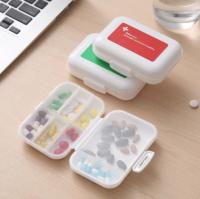 China Double Layer Plastic Medicine Box Travel Pill Storage 11.5x7x2.5cm Custom Logo for sale