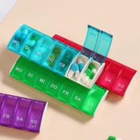 China 7 Day Weekly Plastic Travel Pill Case Container Portable Medicine Dispenser Storage Box 13.5cm for sale
