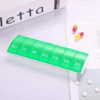 China 7 Day Weekly Plastic Travel Pill Case Container Portable Medicine Dispenser Storage Box 13.5cm for sale