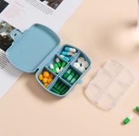 China Custom Logo Plastic Pill Storage Box Case Small Pill Organiser Medicine Box 13.5x5.2x2.3cm for Travel for sale