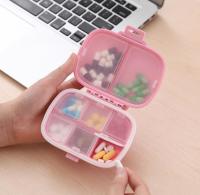 China Custom Printed Double Layer Plastic Pill Organizer Case 11x8x3cm for Travel for sale