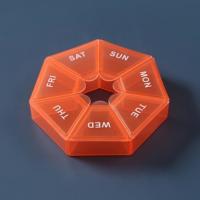 China Weekly Pill Organizer Small 7 Day Pill Box 7 Compartment Travel Plastic Pill Case 11x8x3cm for sale